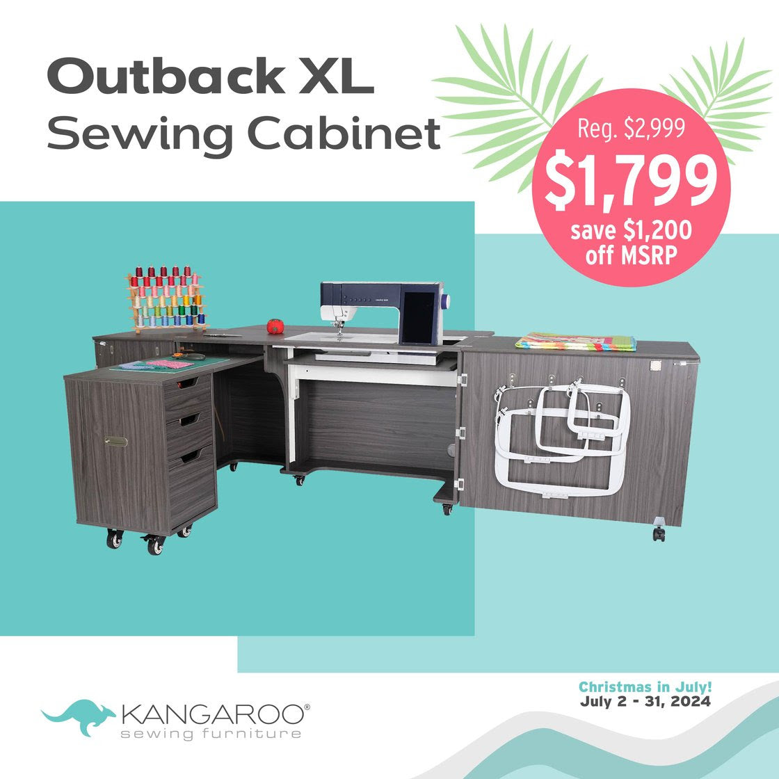Outback XL Sewing Table Cabinet by Kangaroo [Below MSRP]