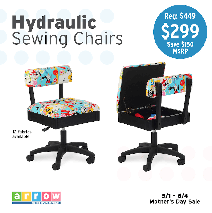 Arrow Ergonomic Hydraulic Fabric Sewing Chair [Below MSRP]